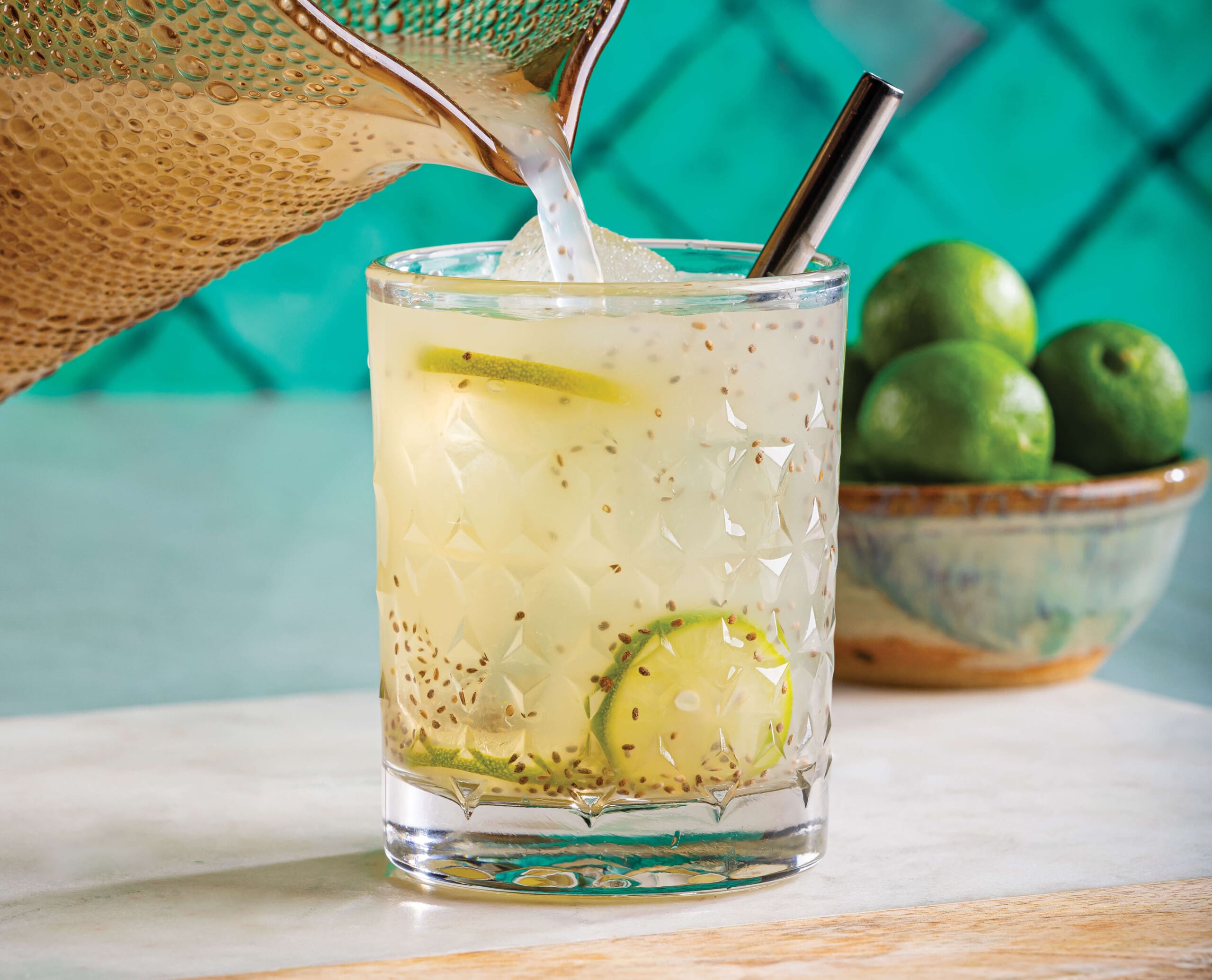 Agua de Limón con Chia (Key Lime-Chia Agua Fresca) - Vallarta ...